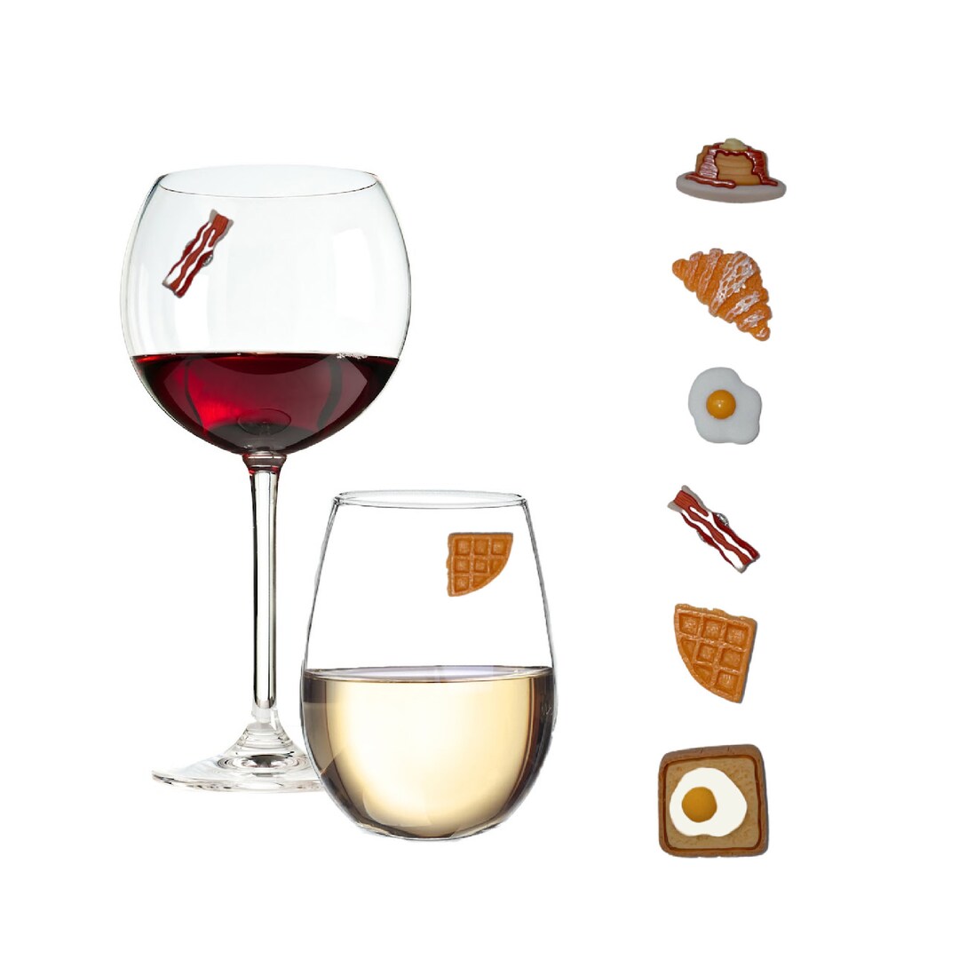Brunch Magnetic Wine Glass Charms, Bridal Shower Wine Charms, Hostess ...