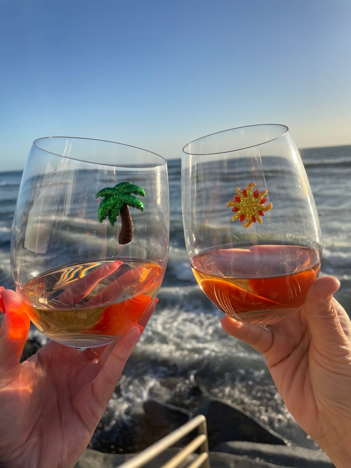 Tropical Beach Magnetic Wine Glass Charms - Fun Summer Hostess Gift ...