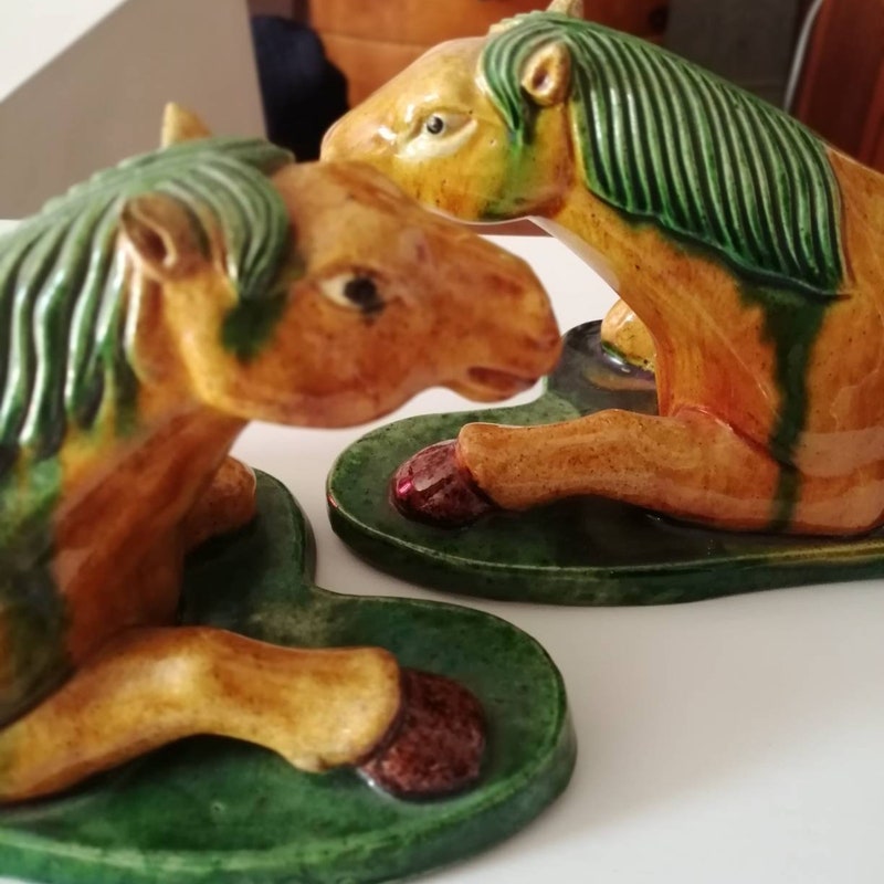 Blue Pottery Horses - Etsy UK