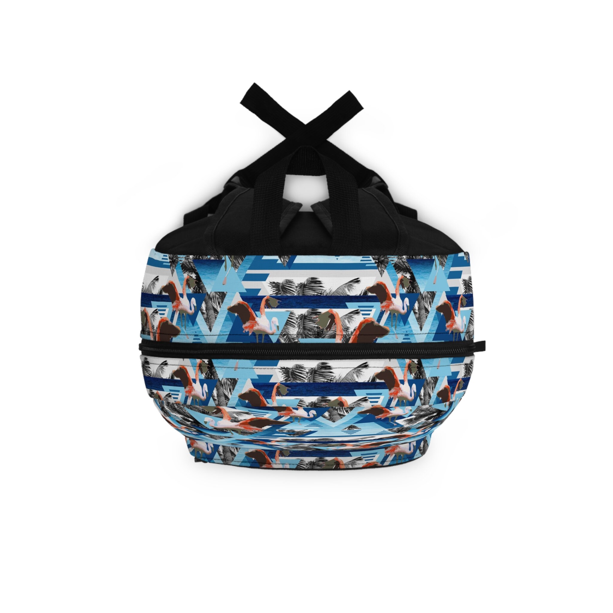 Caribbean Blue Flamingos Backpack, Blue and Pink Beach Surf Boho Chic ...