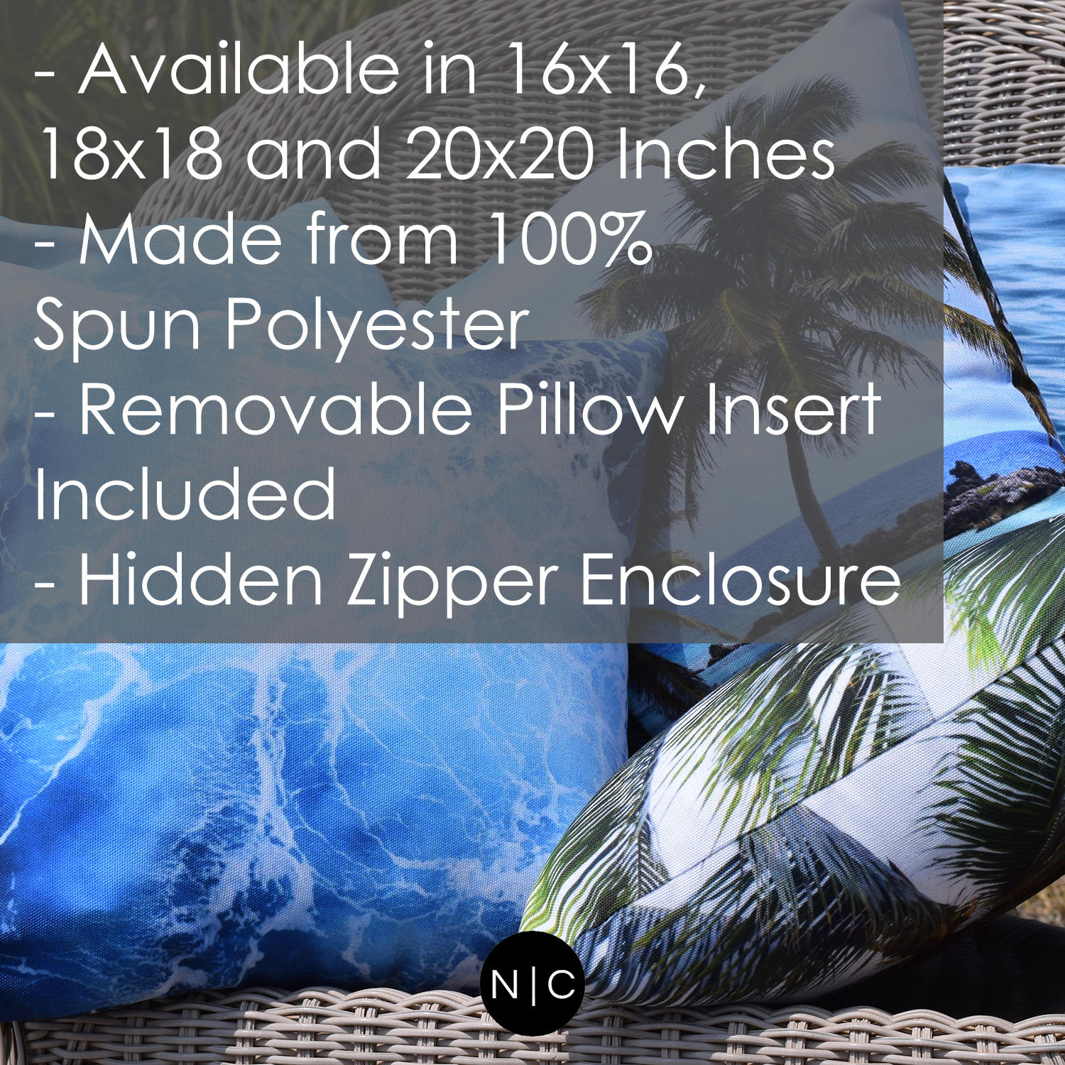 Caribbean Palm Throw Pillow, Green Palm Tree Decor Beach Tropical Style ...