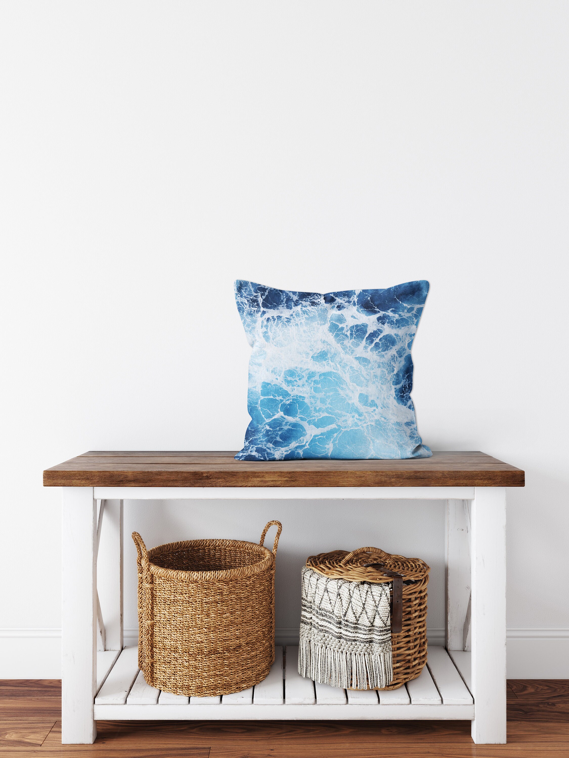 Blue Ocean Surf 3 Throw Pillow Coastal Home Decor Ocean - Etsy