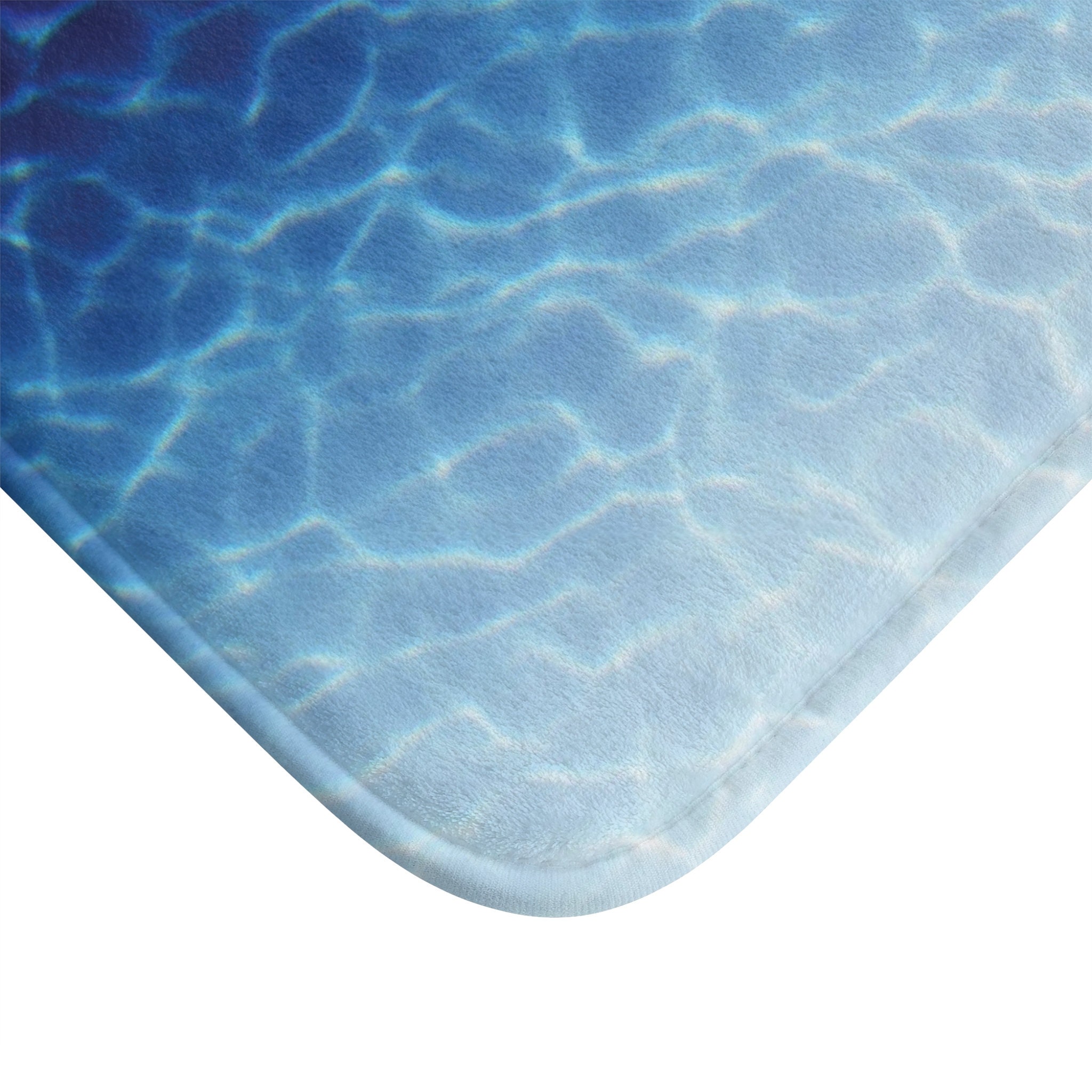 Marina Blue Bath Mat, Surf Ocean Nautical Style Beach Bathroom Mat, Non ...