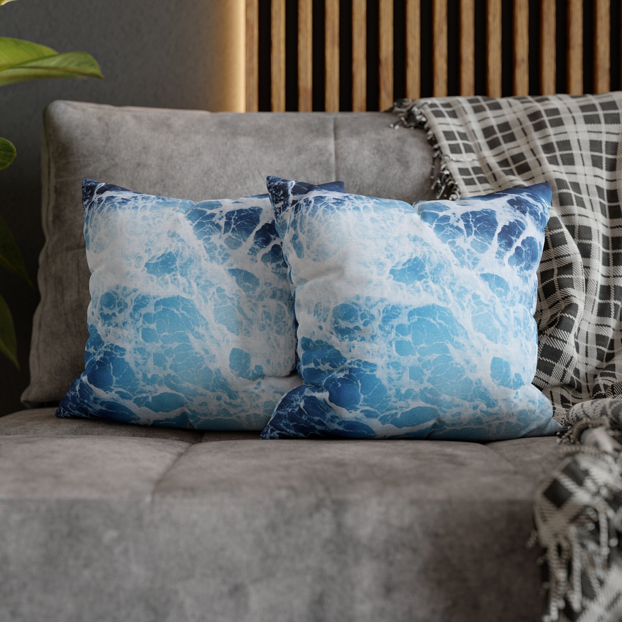 Blue Ocean Surf 3 Throw Pillow Coastal Home Decor Ocean - Etsy