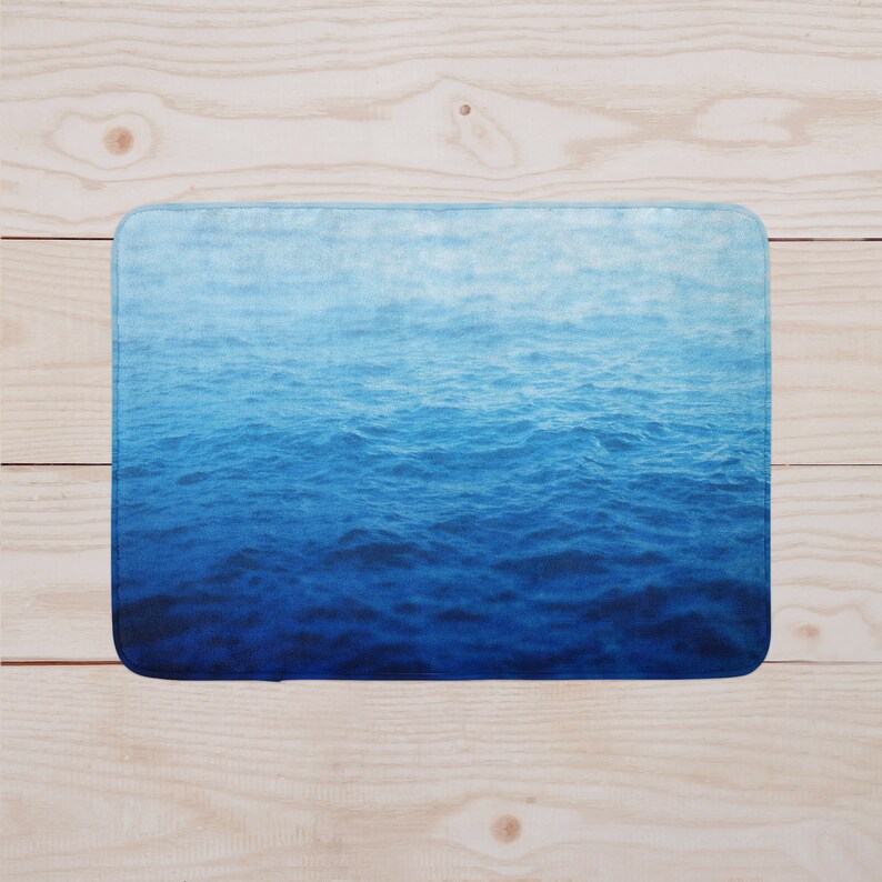 Caribbean Waters Bath Mat Ocean Ombre Blue Beach Surf Style - Etsy