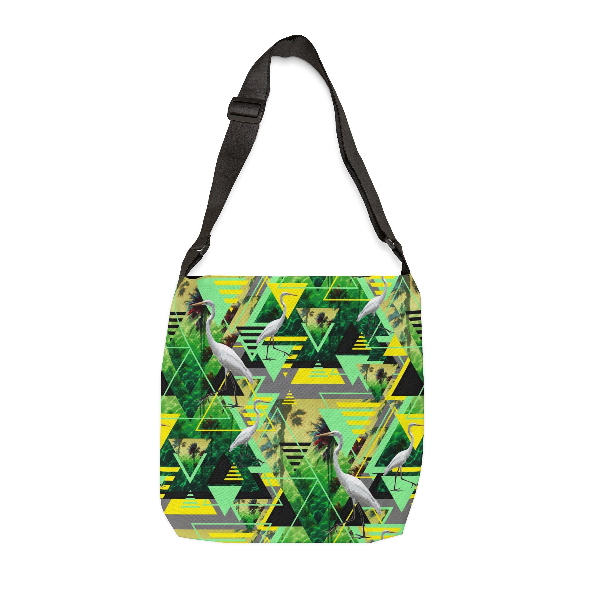 Great White Egrets Tote Bag, Green and Yellow Beach Surf Boho Chic ...