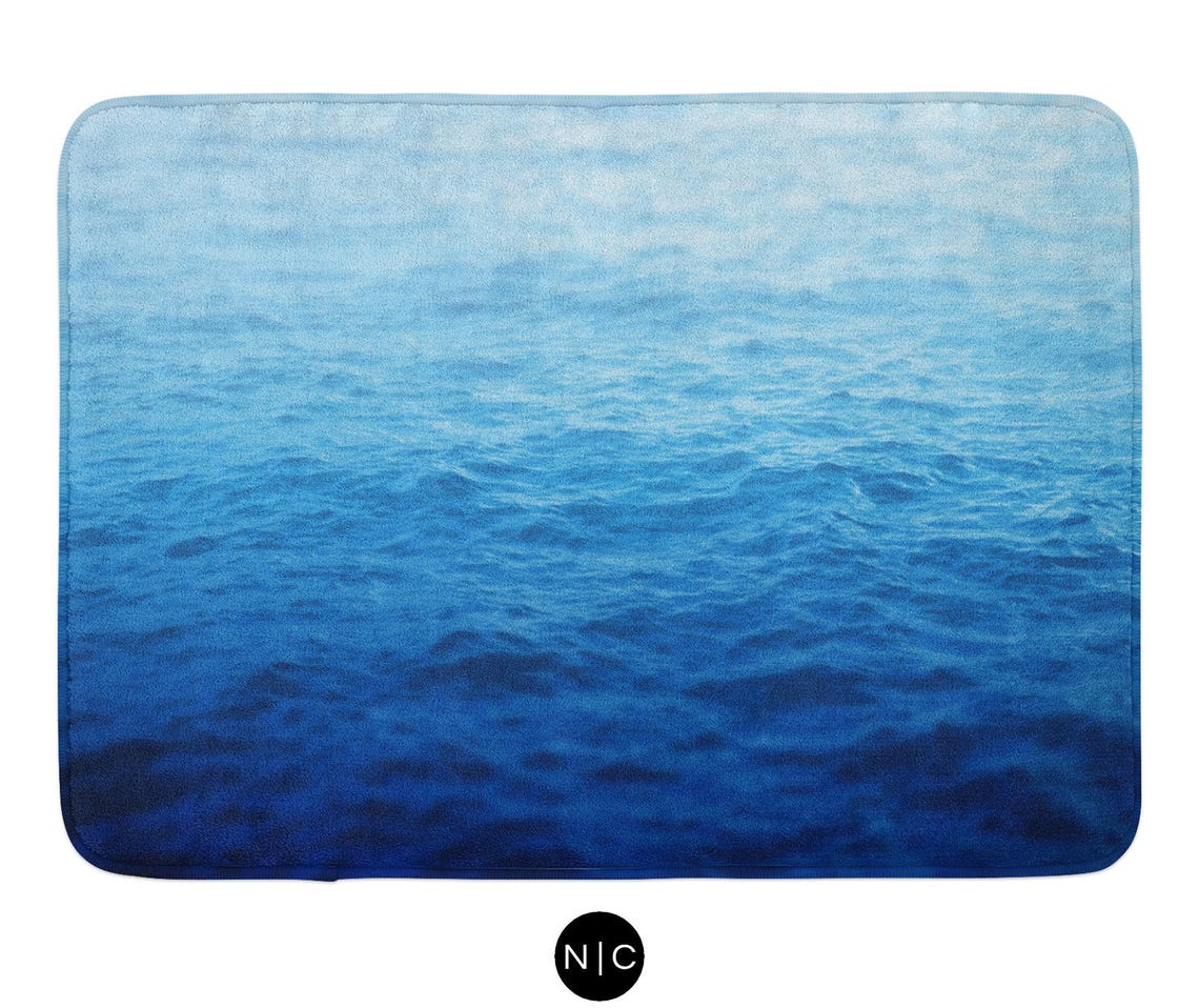 Caribbean Waters Bath Mat Ocean Ombre Blue Beach Surf Style - Etsy