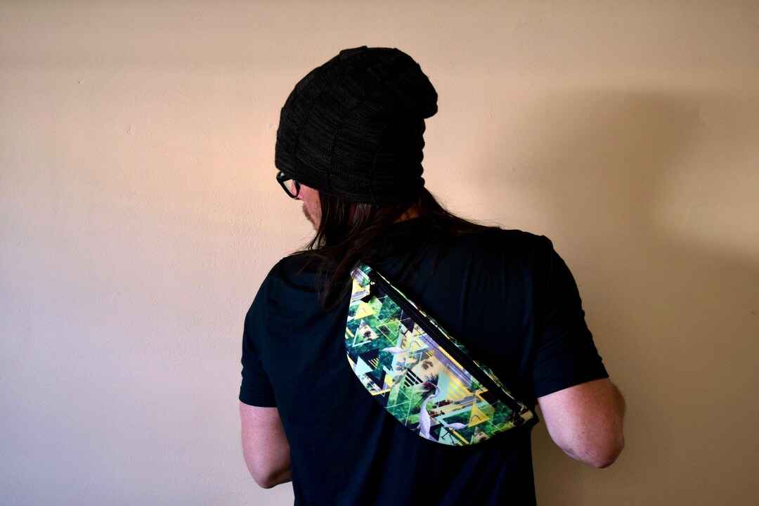 Great White Egrets - Fanny Pack, Green and Yellow Beach Surf Tropical ...