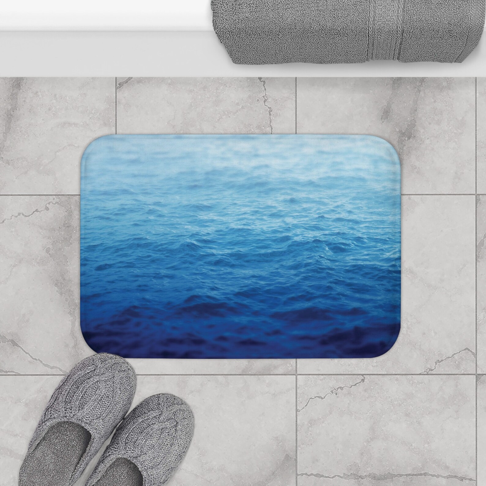 Caribbean Waters Bath Mat Ocean Ombre Blue Beach Surf Style - Etsy