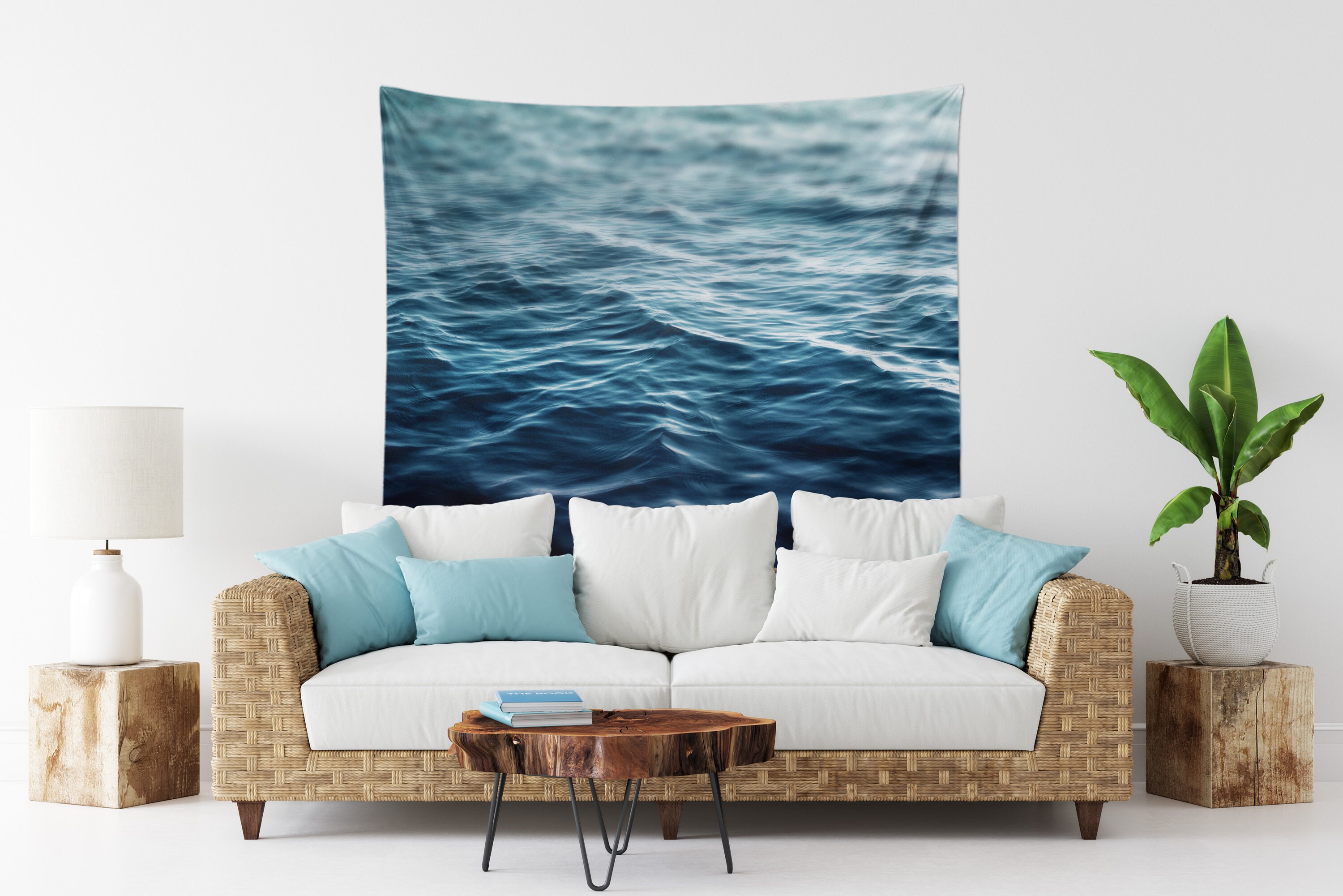 Dark Waters - Wall Tapestry, Deep Blue Ocean Water Hanging Decor ...