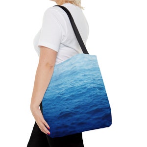 Caribbean Waters Tote Bag, Blue Ocean Water Style Carrier Sling Tote ...