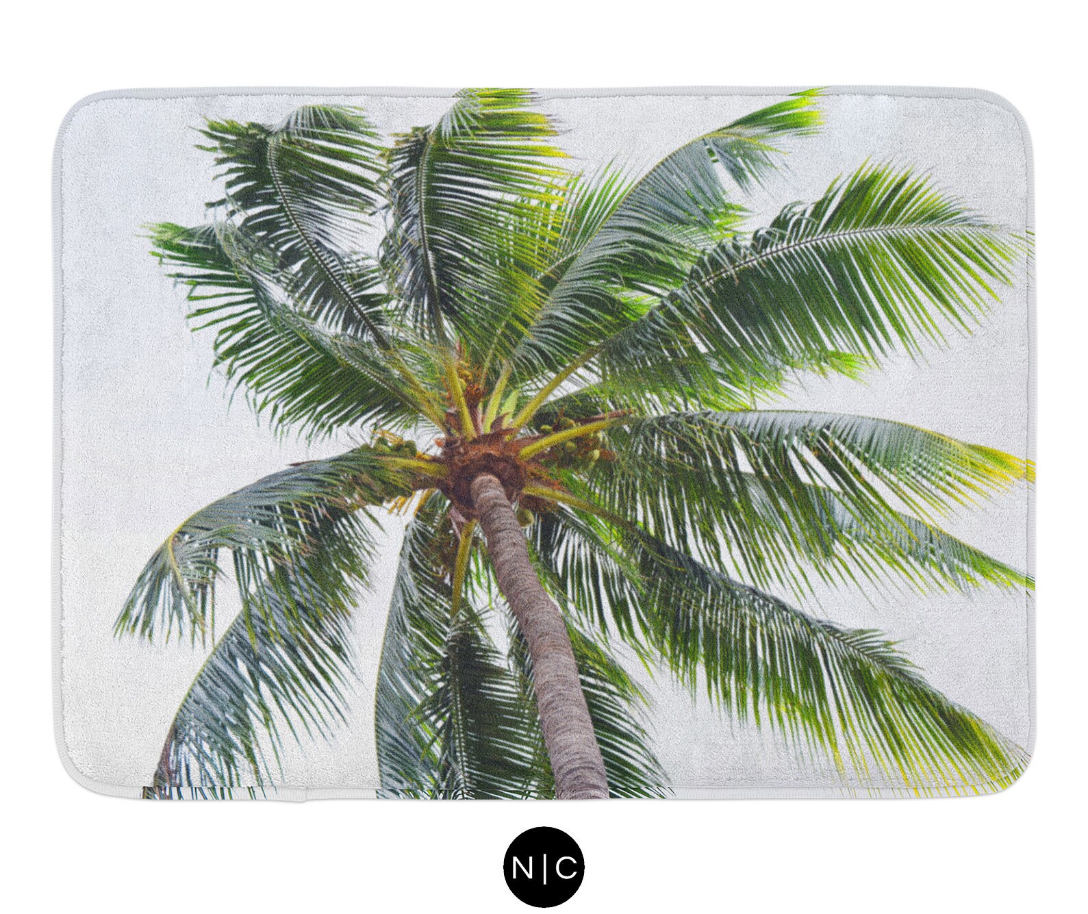 Caribbean Palm Bath Mat Beach Tropical Surf Style Palm Tree | Etsy