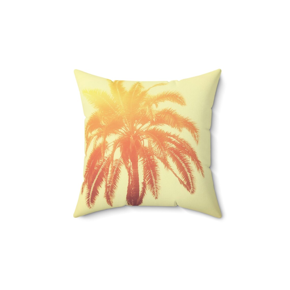 Golden Palm - Throw Pillow, Sunshine Yellow Beach Surf Decor, Boho ...