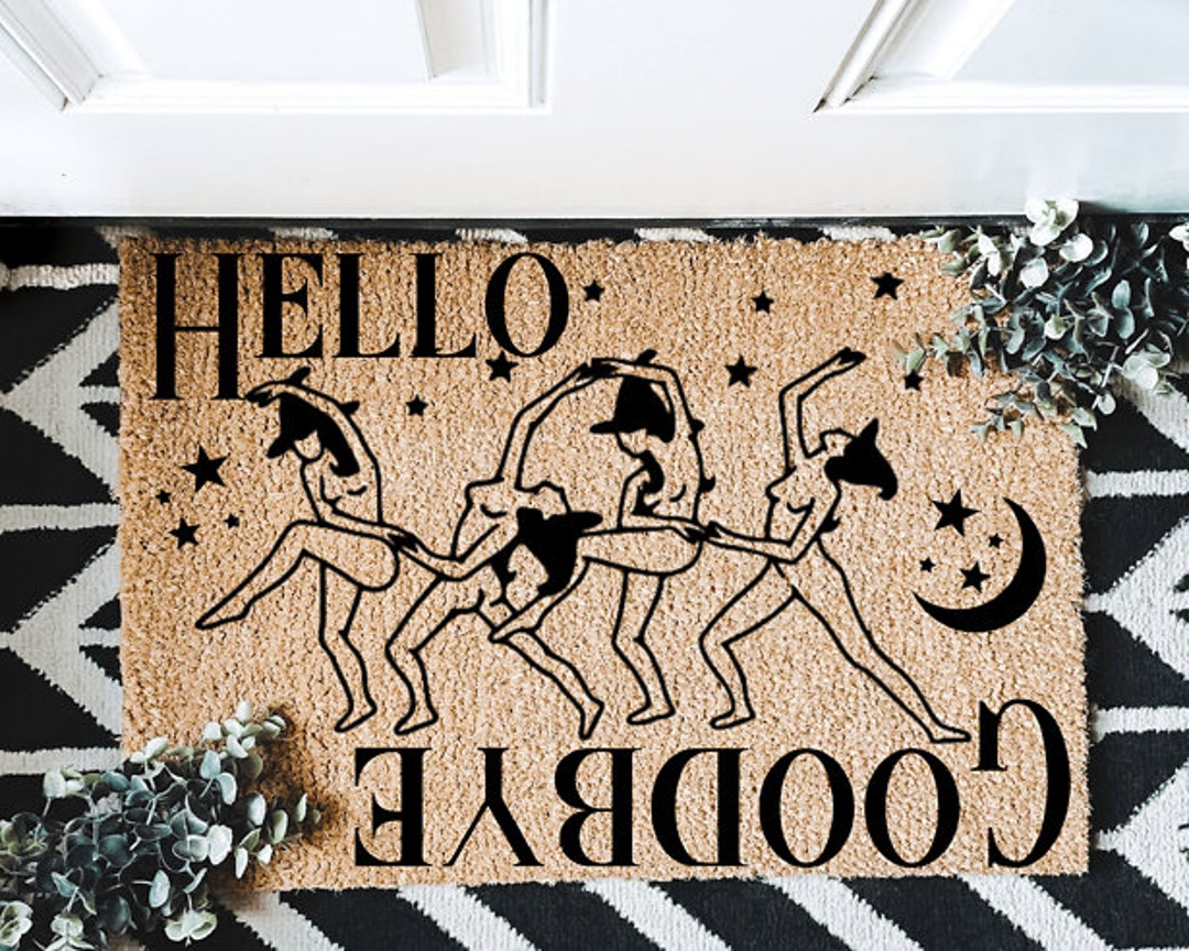 Witchy Fairy Circle Hello Goodbye Natural Coir Doormat - Multiple Sizes ...