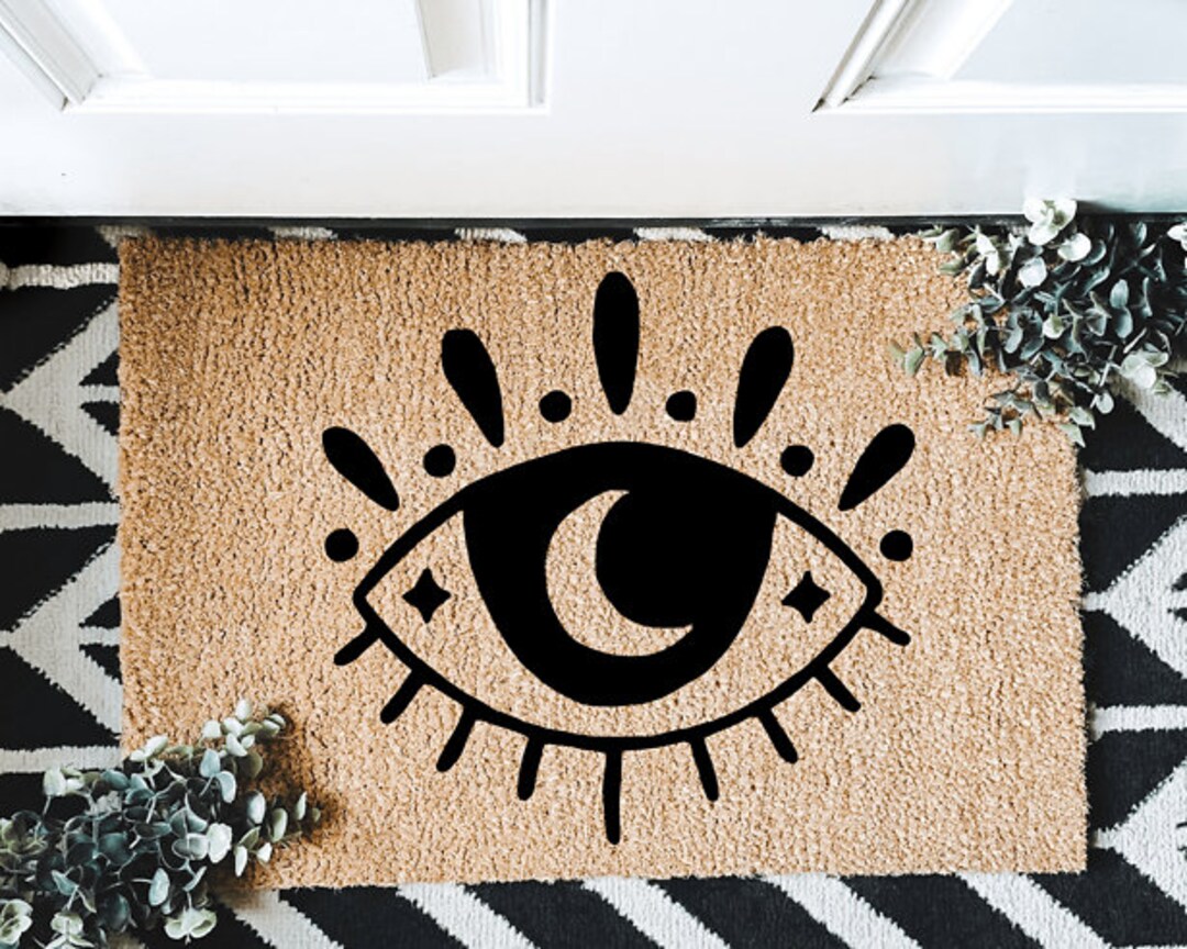 Witchy Cosmic Evil Eye Natural Coir Doormat - Multiple Sizes - Etsy