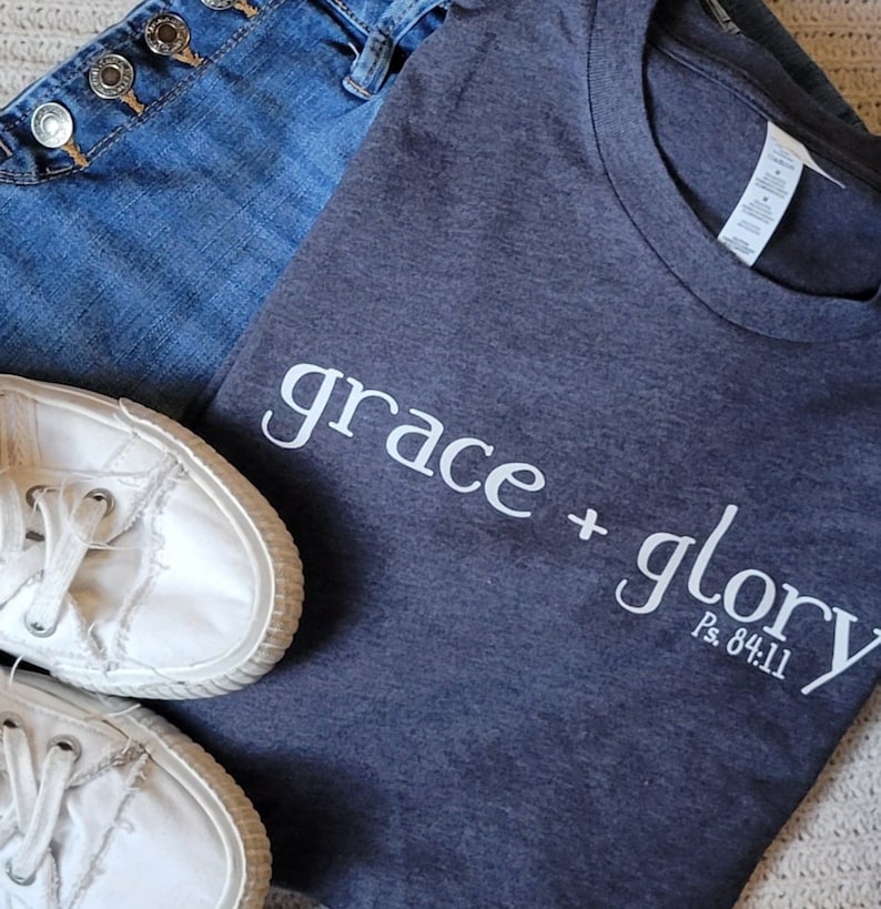 Christian T-shirt Grace Glory Bible Verse - Etsy
