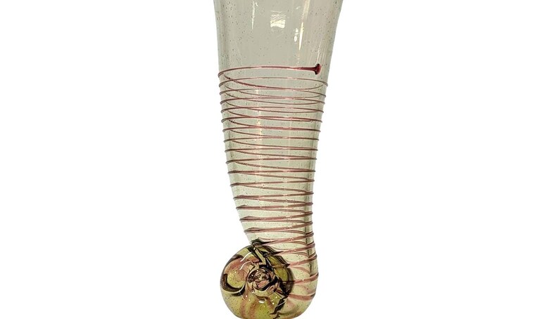 Vintage J.E.F. Novy Bor Glass Nautilus Flute / Vase – Bohemian Czech ...