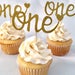 One Cake Topper One Cupcake Topper Gold Glitter Topper First Birthday ...