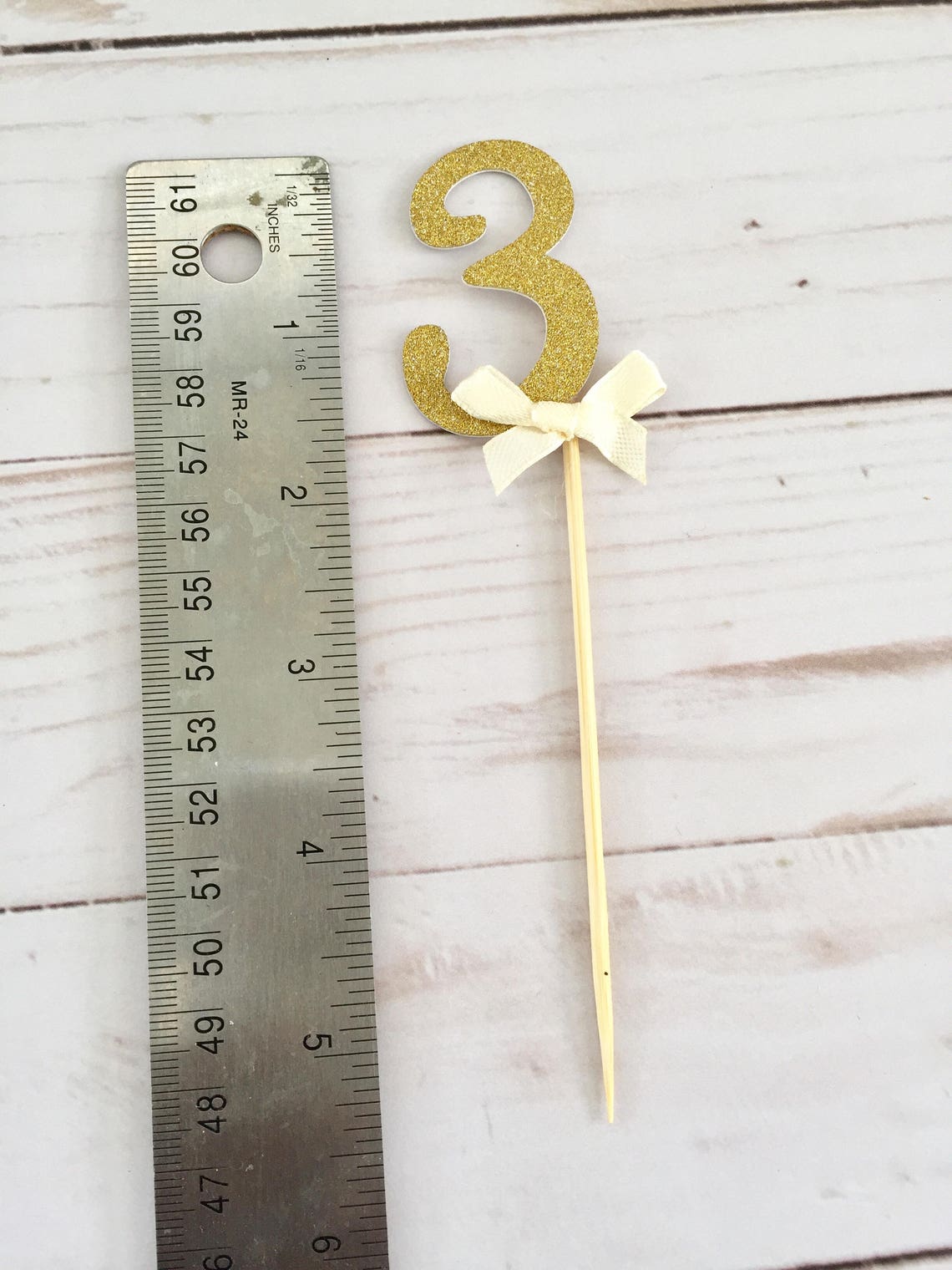 Number 3 Cake Topper 3 Cupcake Topper Gold Glitter Topper - Etsy
