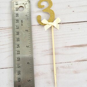 Number 3 Cake Topper 3 Cupcake Topper Gold Glitter Topper Third ...