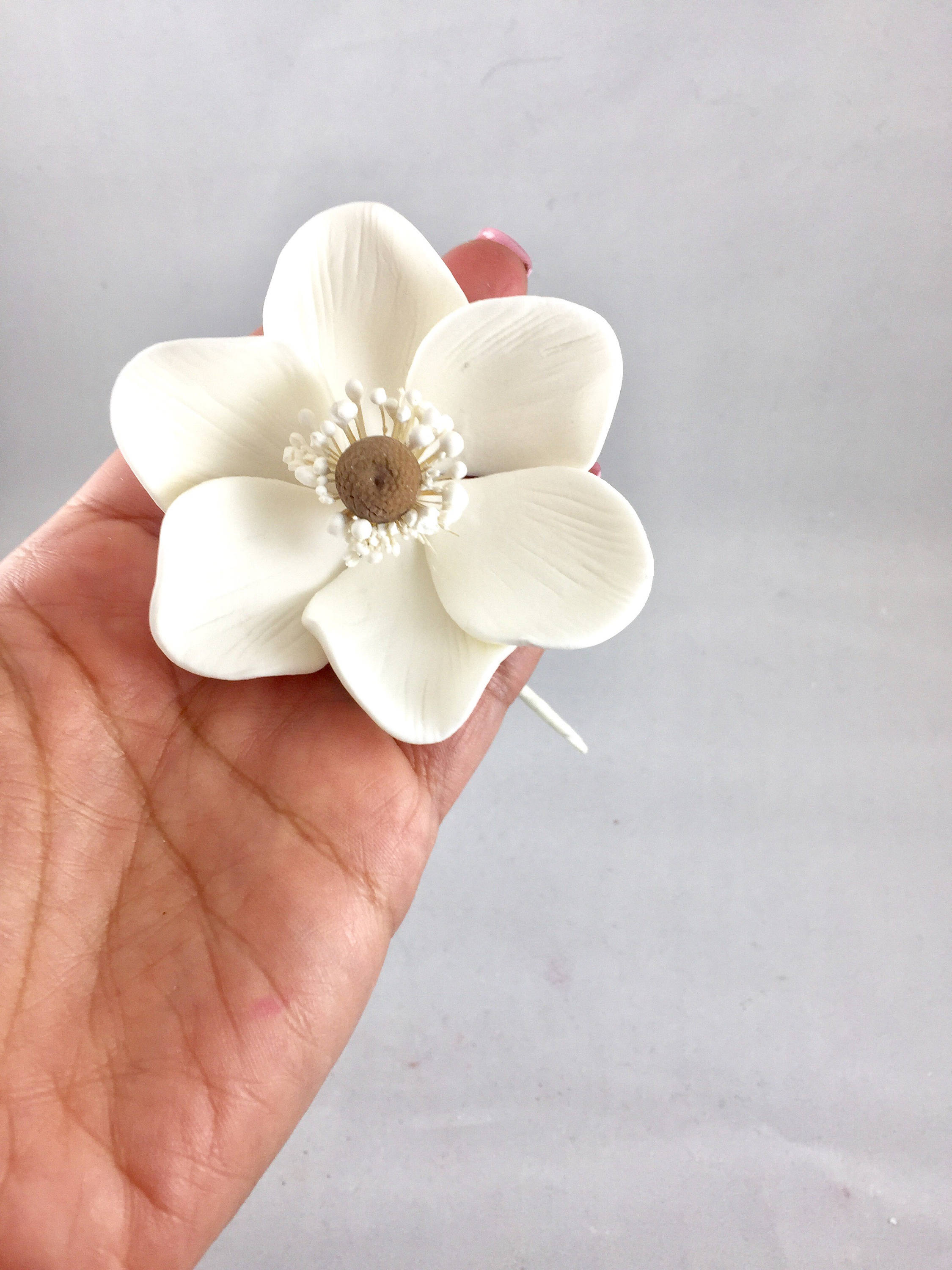 TWO Poppy Anemone Sugar Flower Cake Topper Gumpaste Flower Flower ...