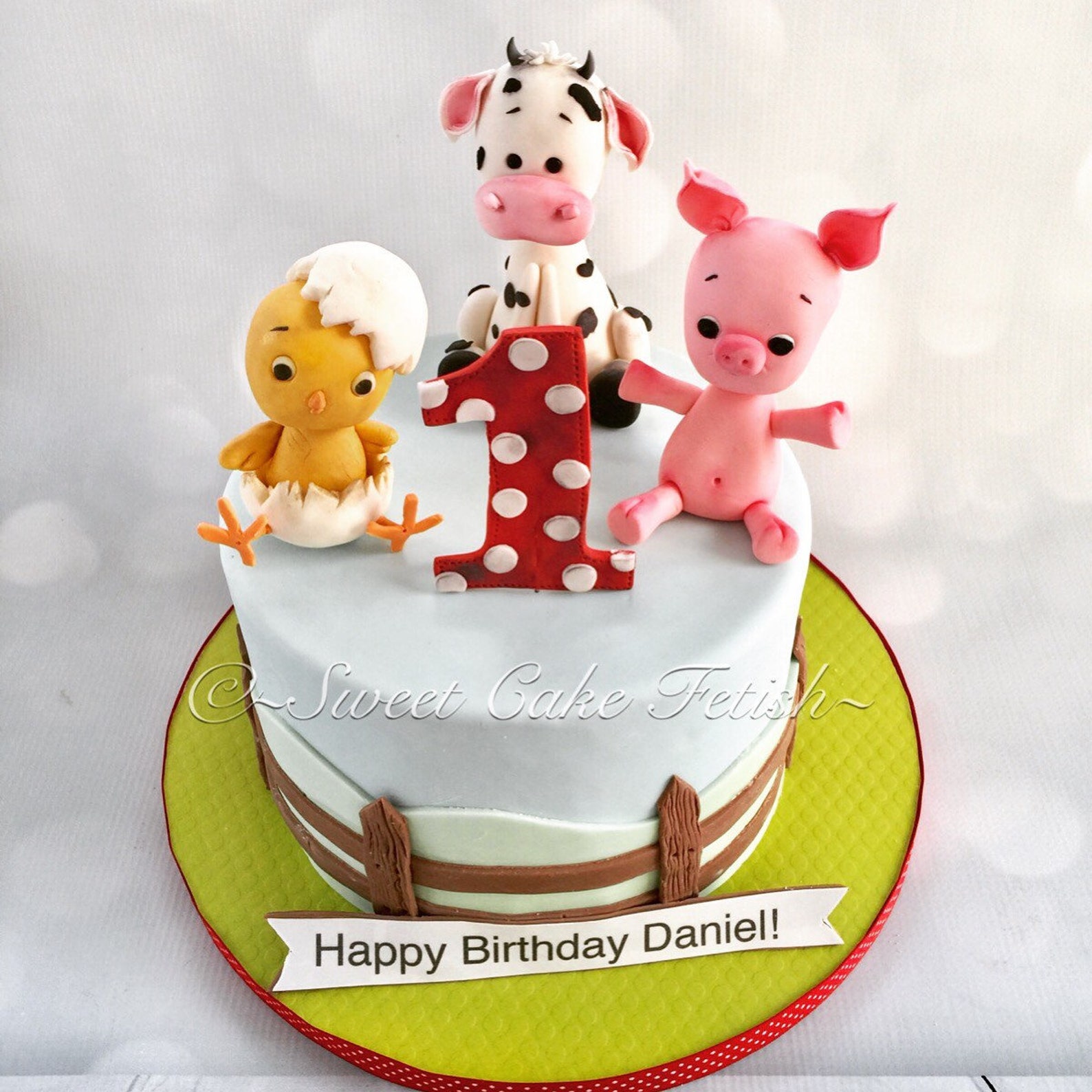 Fondant Cow Gumpaste Cow Farm Cake Topper Edible Cow Edible Cake Topper ...
