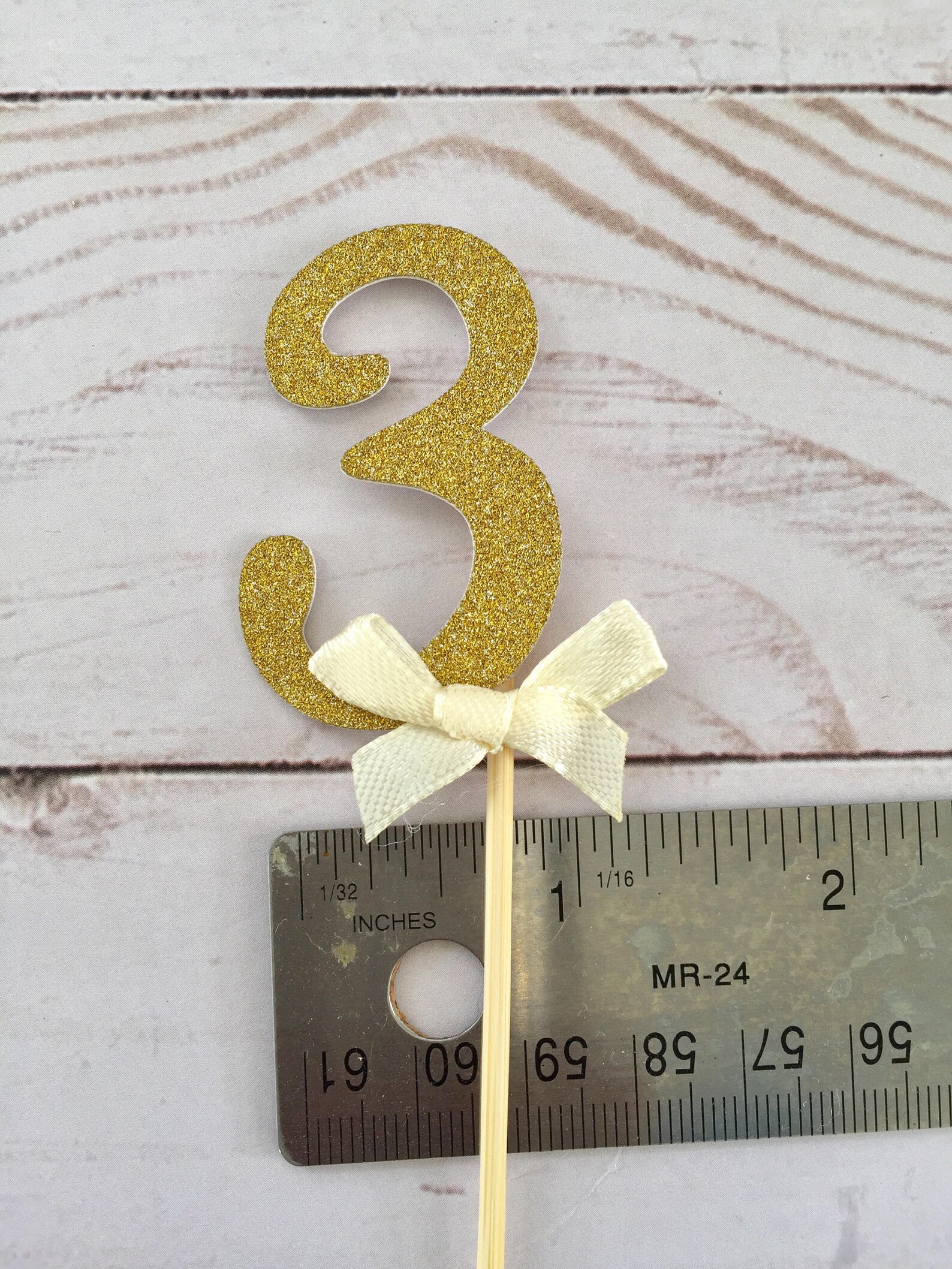 Number 3 Cake Topper 3 Cupcake Topper Gold Glitter Topper - Etsy