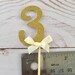 Number 3 Cake Topper 3 Cupcake Topper Gold Glitter Topper Third ...
