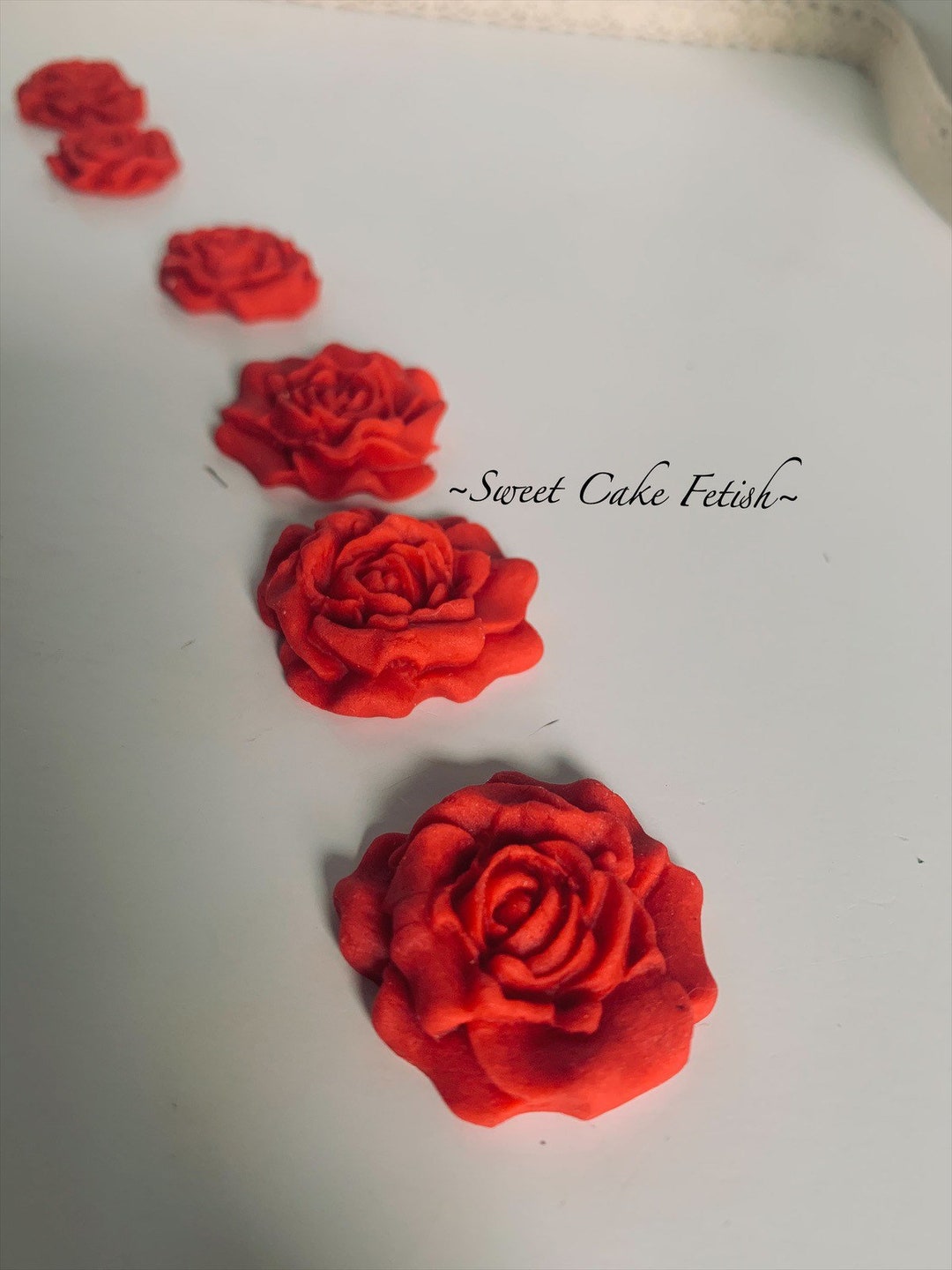 12 Gumpaste Red Roses Sugar Roses Fondant Flowers Cake Toppers Gumpaste ...