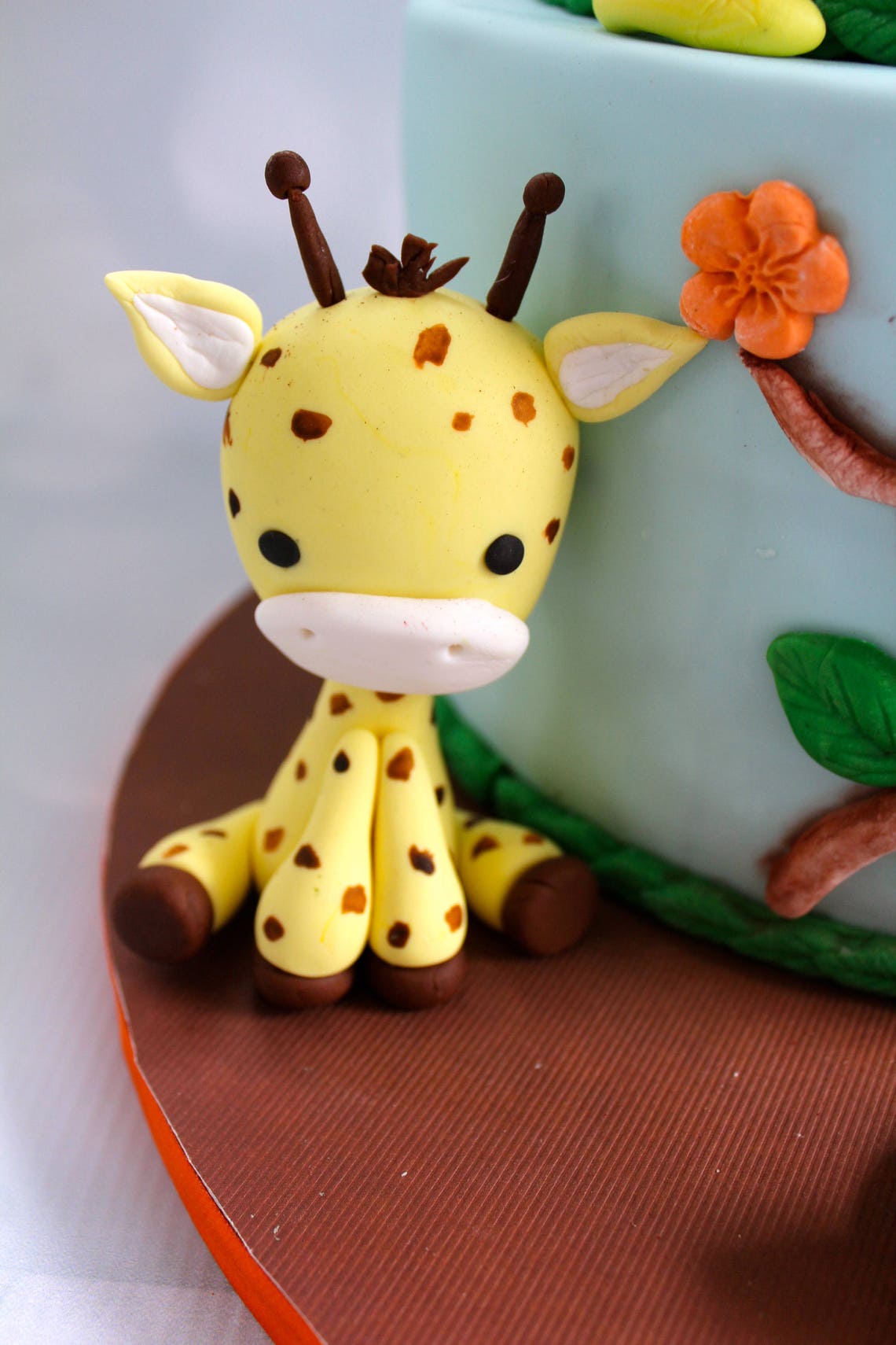 Fondant Giraffe Gumpaste Giraffe Safari Cake Topper Edible Giraffe ...