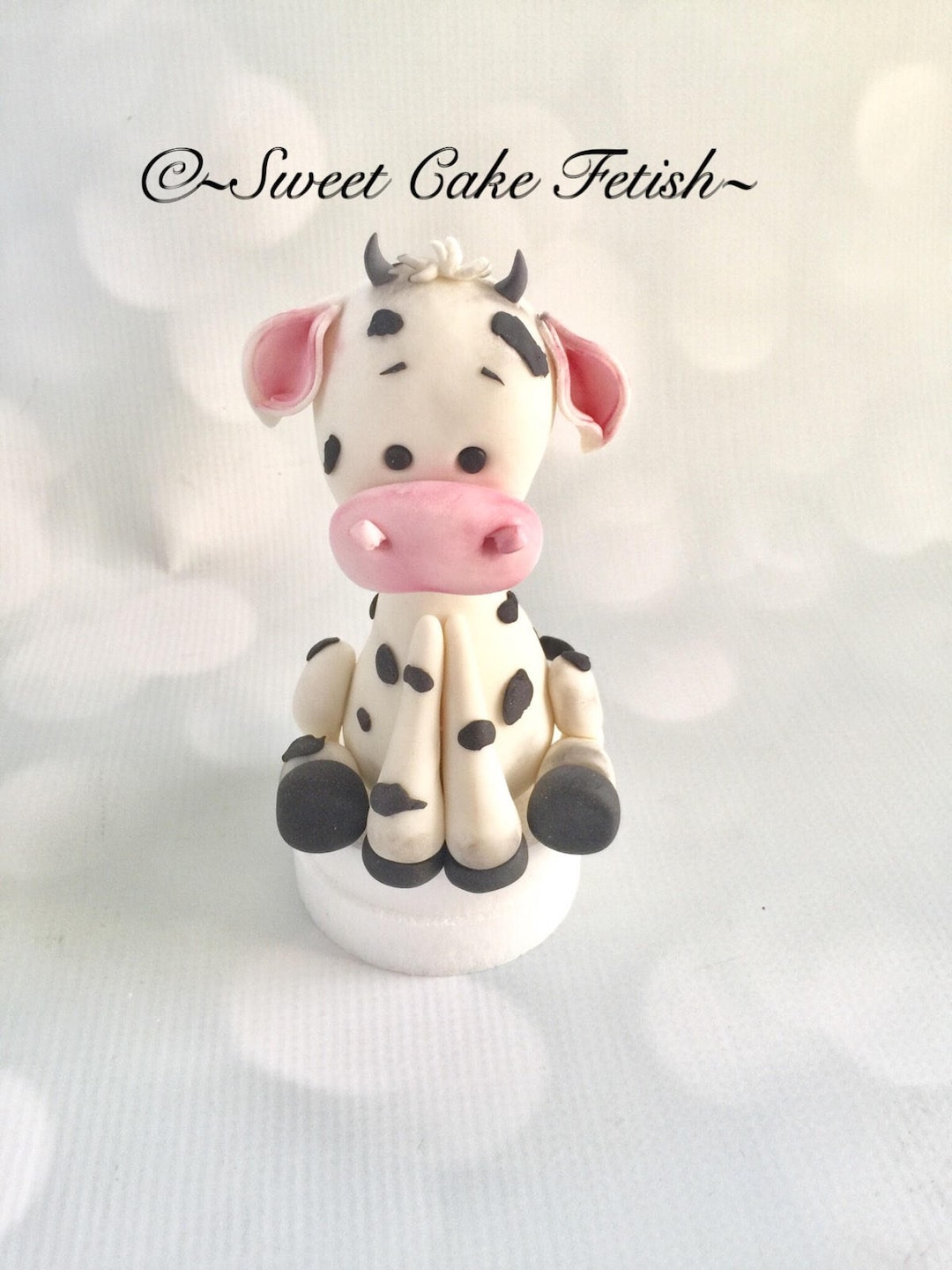 Fondant Cow Gumpaste Cow Farm Cake Topper Edible Cow Edible Cake Topper ...