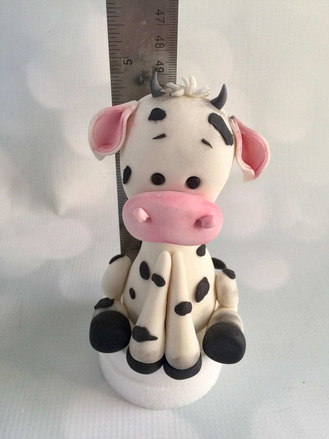 Fondant Cow Gumpaste Cow Farm Cake Topper Edible Cow Edible Cake Topper ...