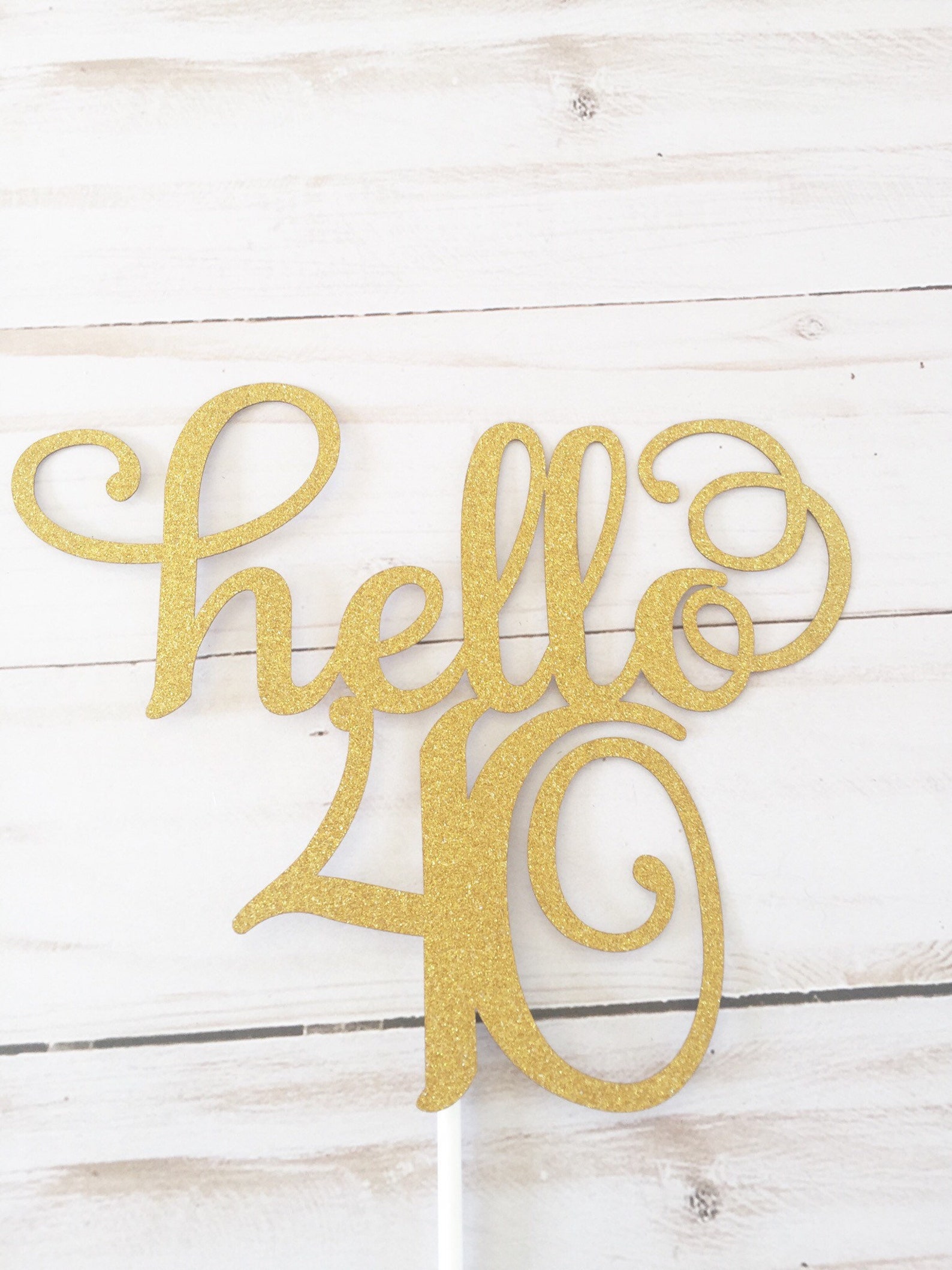 Hello 40 Cake Topper 40 Cupcake Topper Gold Glitter Topper 40th ...