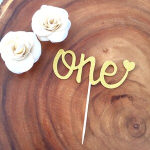 One Cake Topper One Cupcake Topper Gold Glitter Topper First Birthday ...