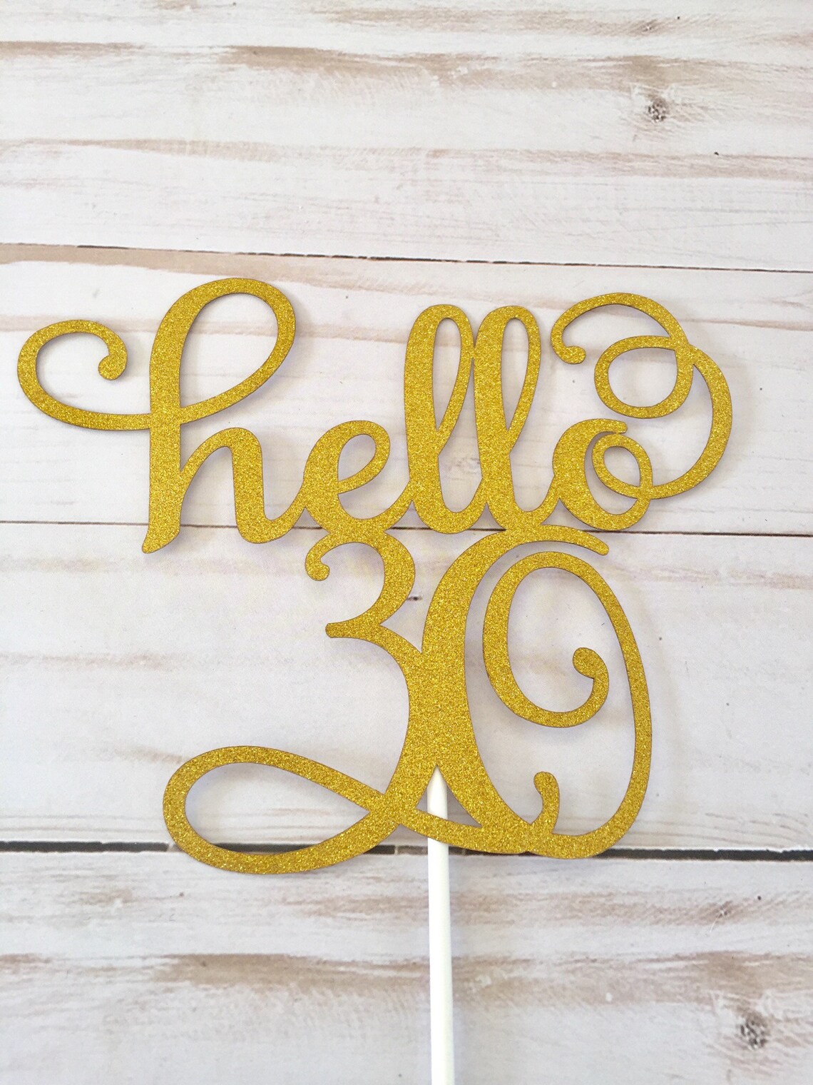 Hello 30 Cake Topper 30 Cupcake Topper Gold Glitter Topper | Etsy
