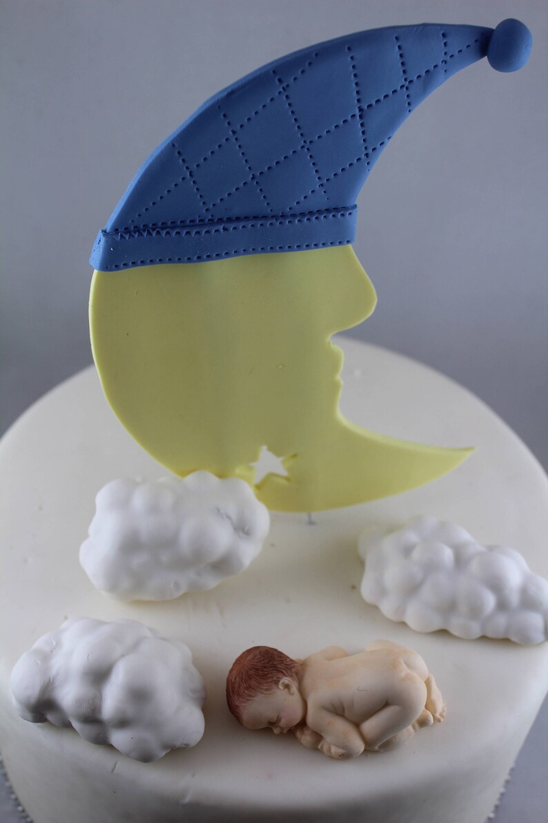 Half Moon Gumpaste Cake Topper Baby Shower Topper Twinkle - Etsy