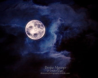 Dramatic Full Moon Photography Art Print Astrophotography | Etsy