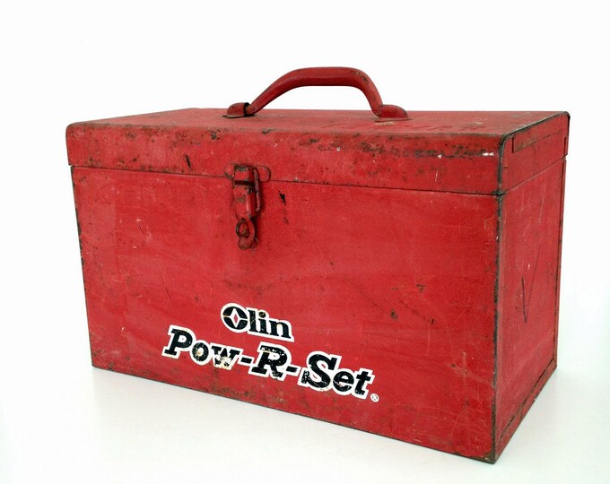 Vintage Toolbox, Red Steel Toolbox: Sturdy, Heavy Duty Utility Tool ...