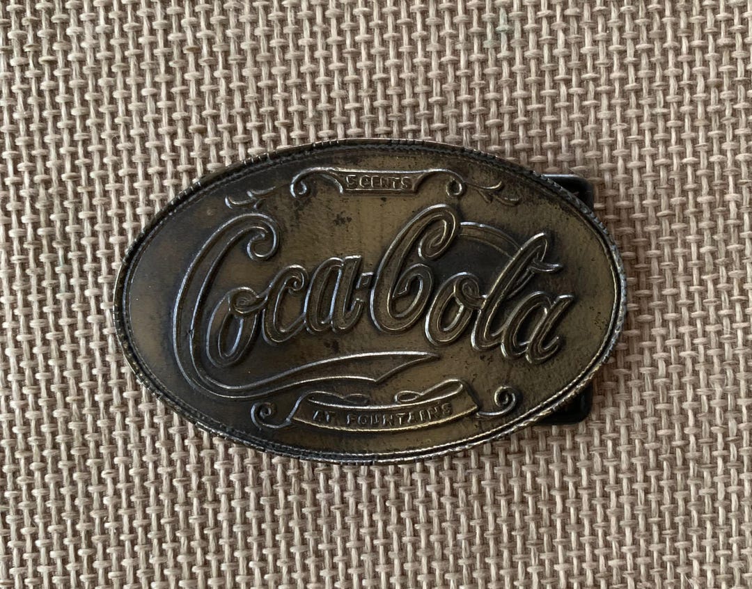 Vintage Coca-cola Belt Buckle: Brass-tone Coke Memorabilia - Etsy