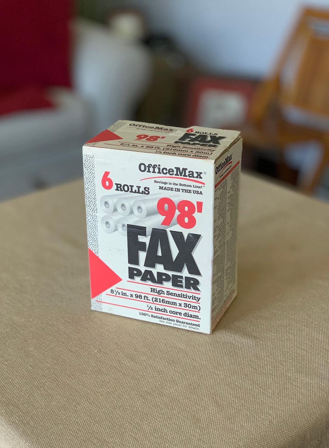 Vintage Officemax Fax Paper in Box 5 of 6 Plastic Wrapped Rolls Inside ...