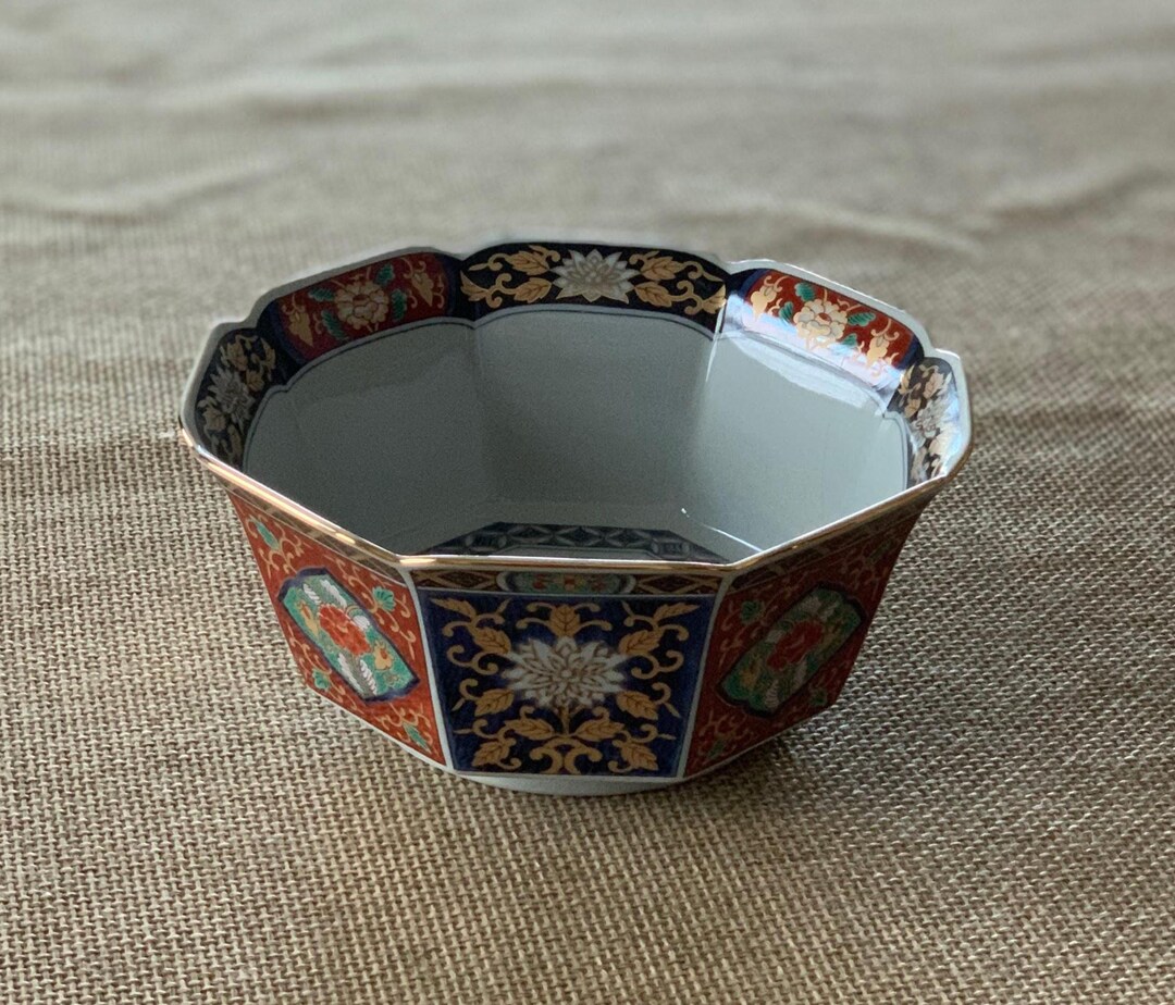 Vintage Tajimi Porcelain Bowl | Octagon Shaped | Hand-painted Japanese ...
