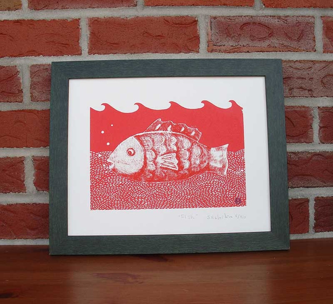 Silkscreen Print Limited Edition, Fish. - Etsy