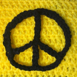 4" Peace Sign Applique CROCHET PATTERN - PDF Digital File - Etsy