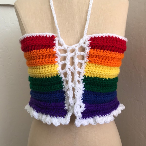 Rainbow Crop Top - Etsy
