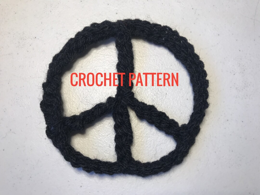 4" Peace Sign Applique CROCHET PATTERN - PDF Digital File - Etsy
