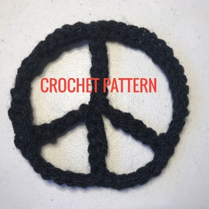 4" Peace Sign Applique CROCHET PATTERN - PDF Digital File - Etsy