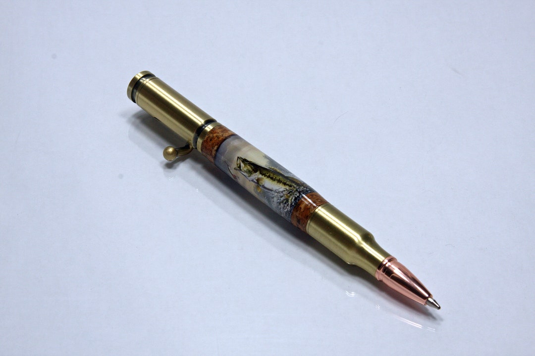 Handcrafted Bolt Action Ballpoint Pen, Jumping Fish Edition Acrylic ...