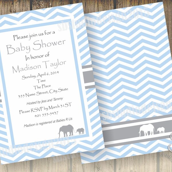 Chevron Invitations - Etsy