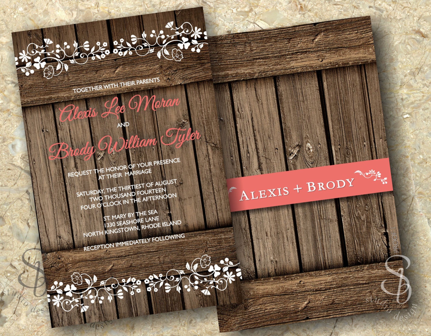 Rustic Wedding Invitation and RSVP Set - Etsy