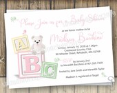 ABC Baby Shower Invitation. ABC Baby Blocks. - Etsy